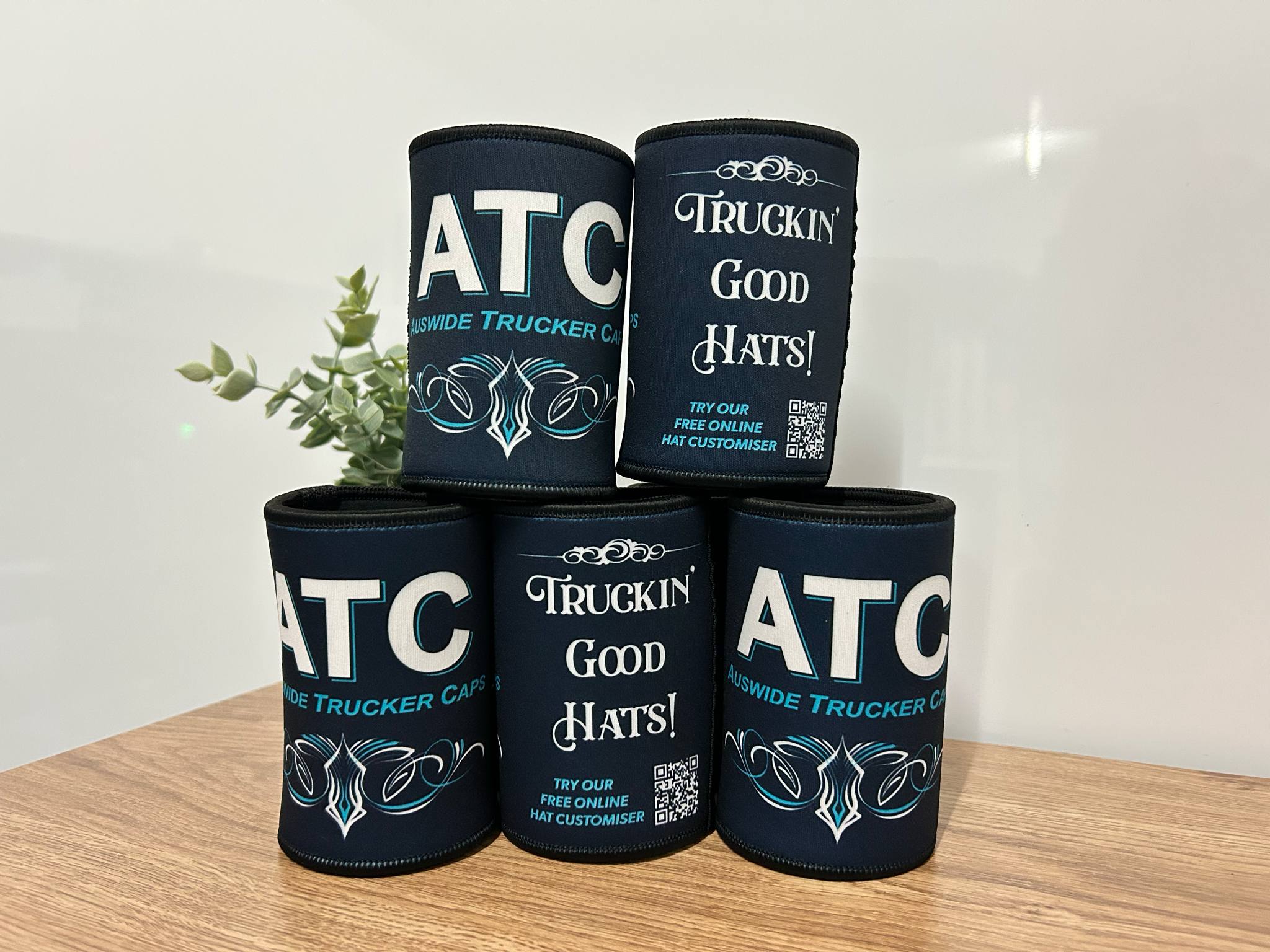 Navy/Blue ATC Stubby Cooler – Auswide Trucker Caps